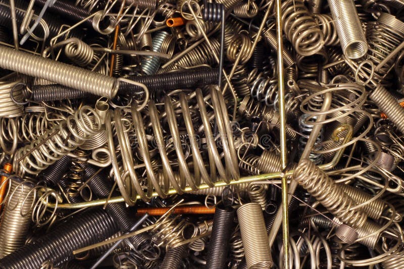 Metal Coils and Springs Wires and Clips Stock Photo - Image of abstract ...