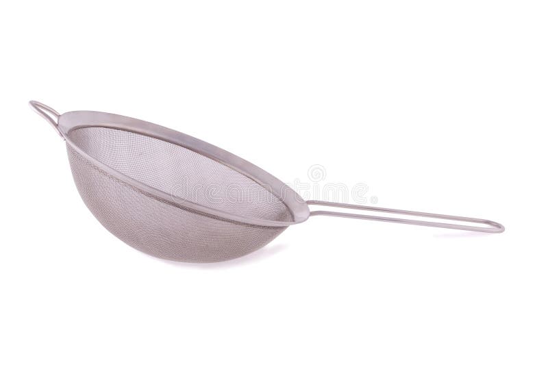 Metal colander in hand stock photo. Image of chrome, trap - 23905728