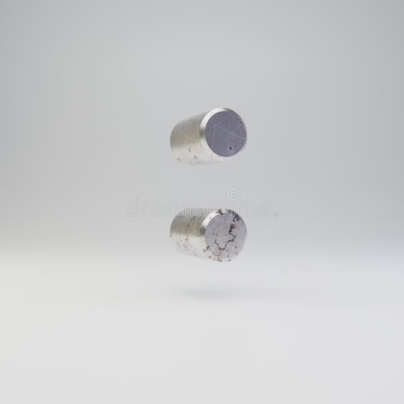 Metal Colon Symbol. 3D Render Scratched Rusty Metal Font Isolated on ...