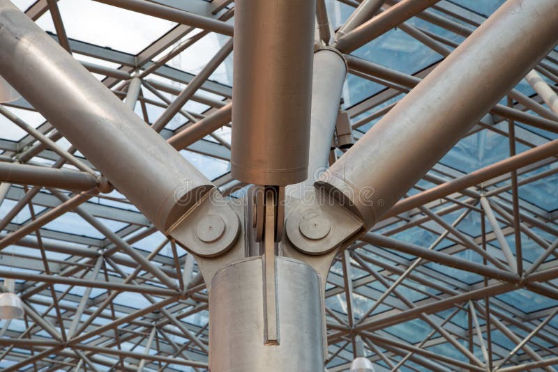 Metal column closeup stock photo. Image of blue, structure - 33661888