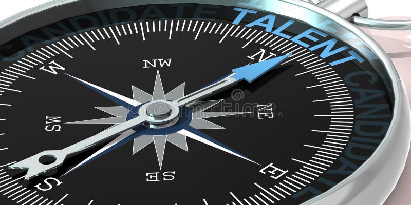 Metal Compass With Talent Word Stock Illustration Illustration Of
