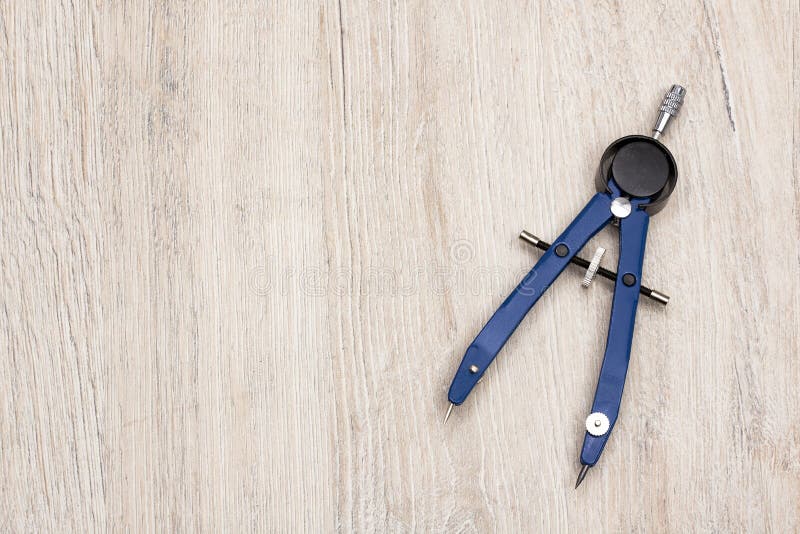 Metal Compass for Technical Drawing - Text Space Stock Photo - Image of ...