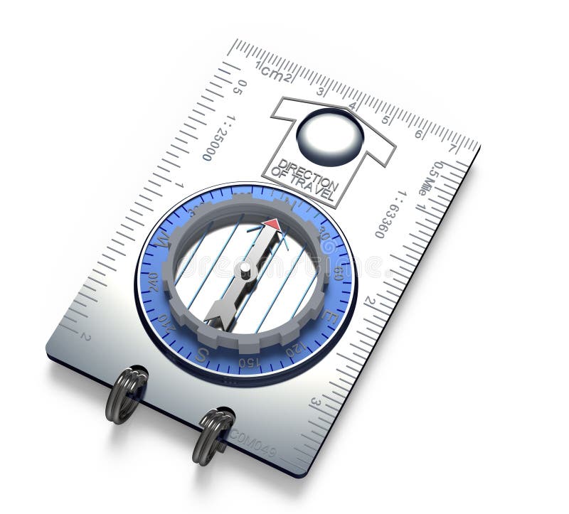 Metal Compass Tool with Rulers Isolated on White Stock Illustration ...