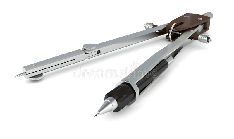 Metal Compasses for Use in Drawing Work and Geometry Lessons Stock ...