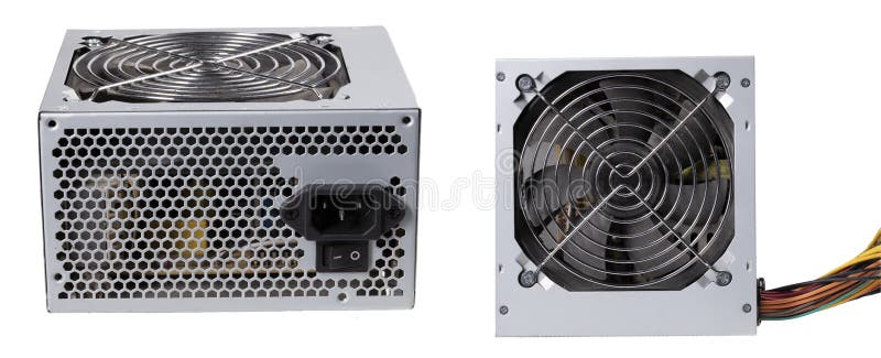 Metal Computer Power Supply. a Device that Converts Electricity in a ...
