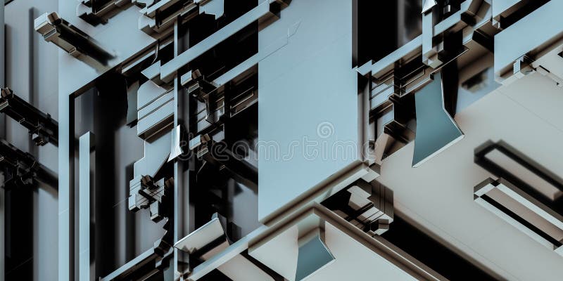Metal Computer Surface Technology Hardware 3d Render Illustration Stock ...