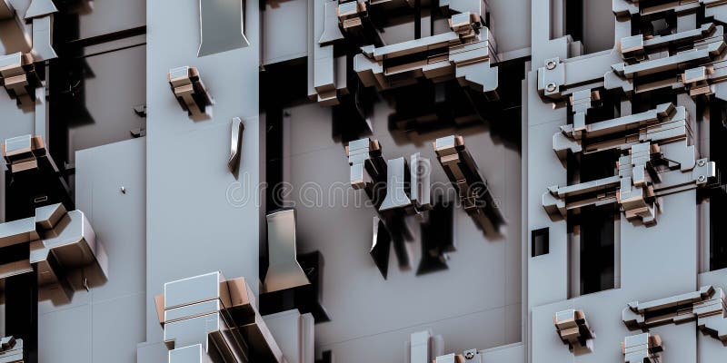 Metal Computer Surface Technology Hardware 3d Render Illustration Stock ...