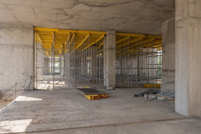 Metal concrete structures stock photo. Image of construction - 123718822