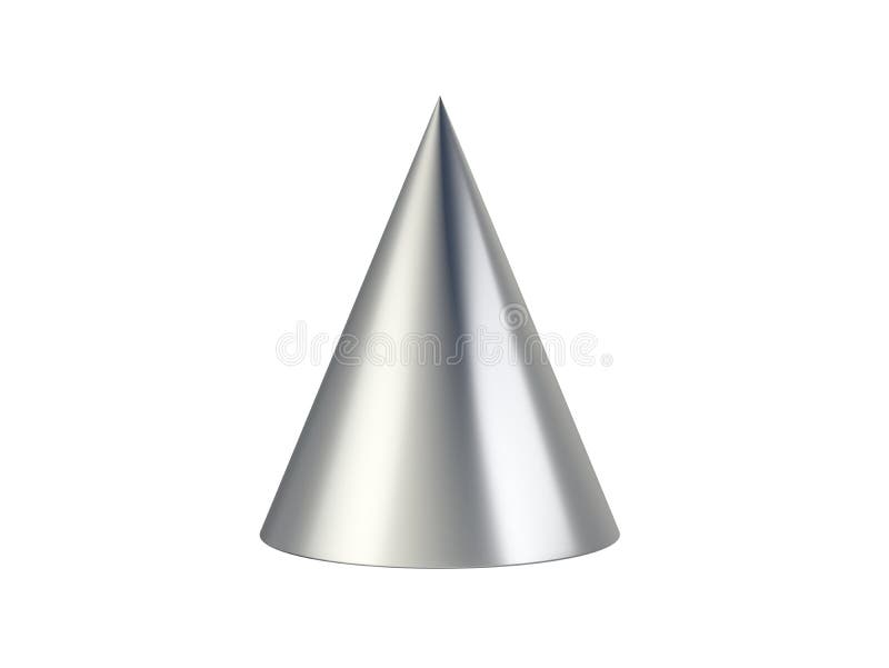 Metal Cone Isolated on White Background Stock Illustration ...