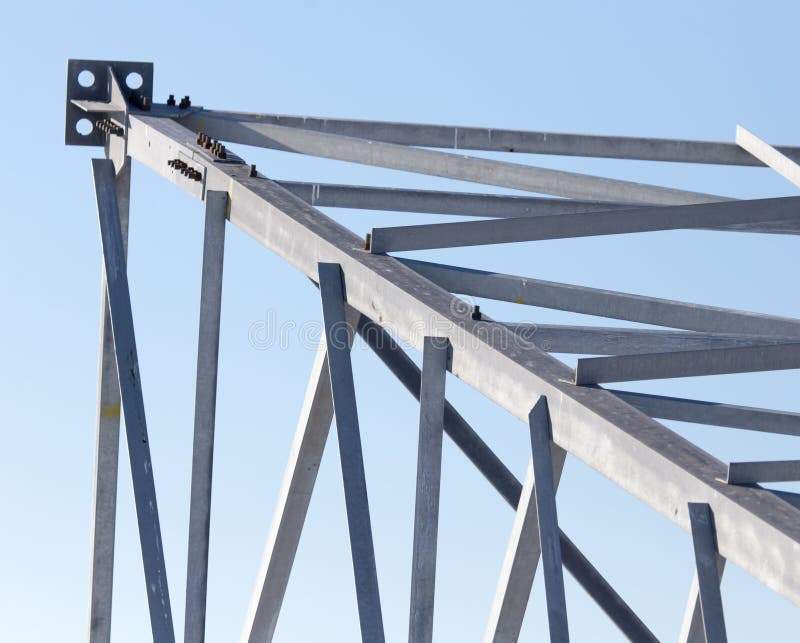 Metal Construction on a Background of Blue Sky Stock Image - Image of ...