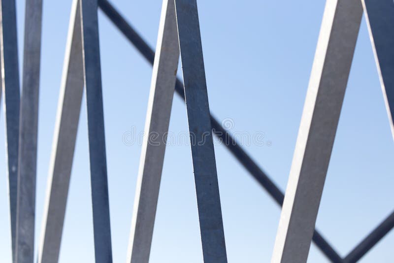 Metal Construction on a Background of Blue Sky Stock Image - Image of ...