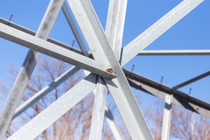Metal Construction on a Background of Blue Sky Stock Image - Image of ...