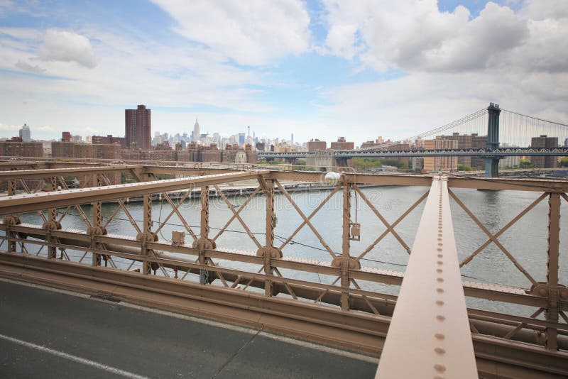 Metal Construction of Brooklyn Bridge with the Editorial Stock Photo ...