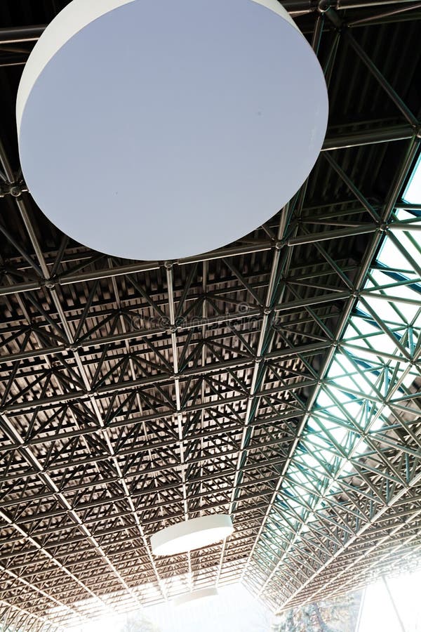 Metal construction ceiling stock image. Image of design - 73264159