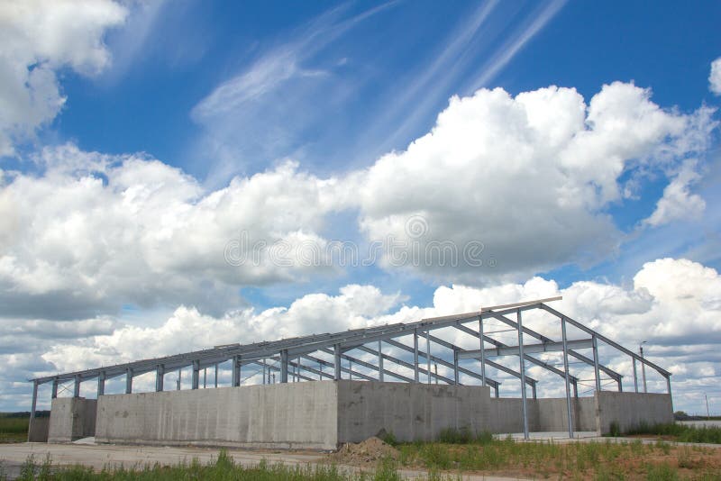 Metal Construction on a Concrete Base. Stock Image - Image of ...