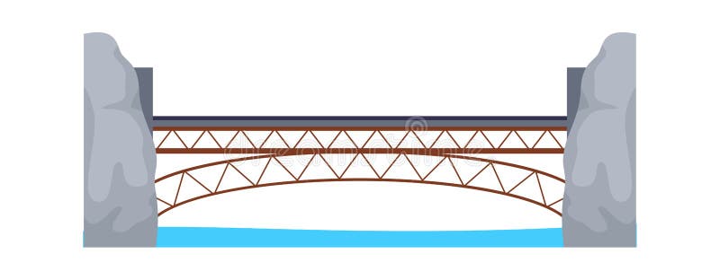 Metal Construction Flat Icon Bridge Architecture Element Stock Vector ...