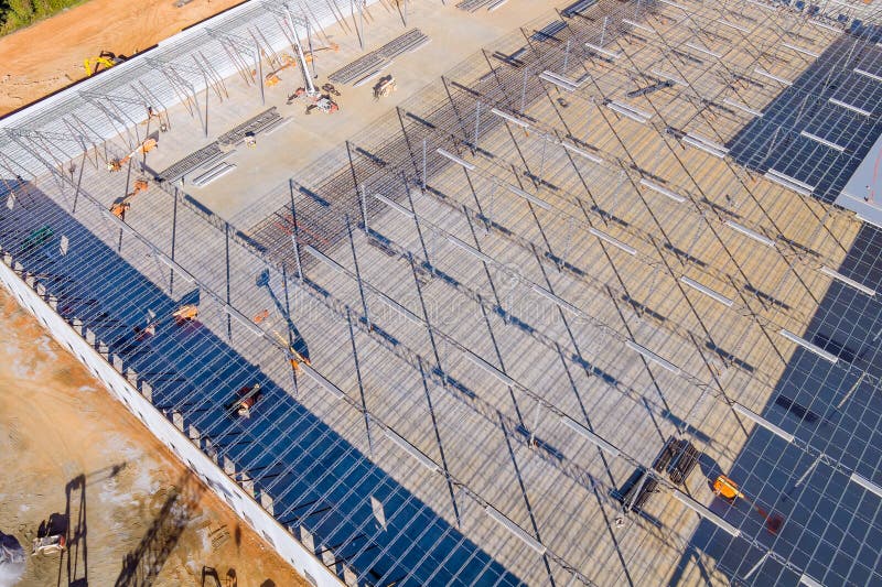 A Metal Construction Frame Was Installed on the Construction Site To ...