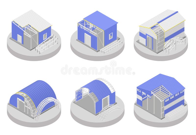 Metal Construction Isometric Compositions Stock Vector - Illustration ...