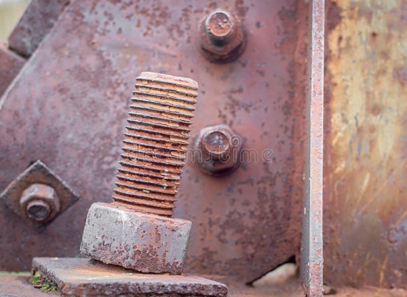 Metal Construction, Large Rusty Bolt Stock Image - Image of build ...