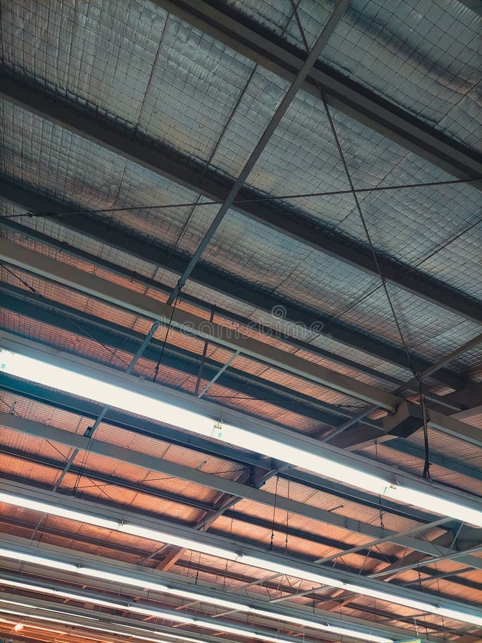 Metal Construction with Led Line Makes Good Lighting Stock Image ...