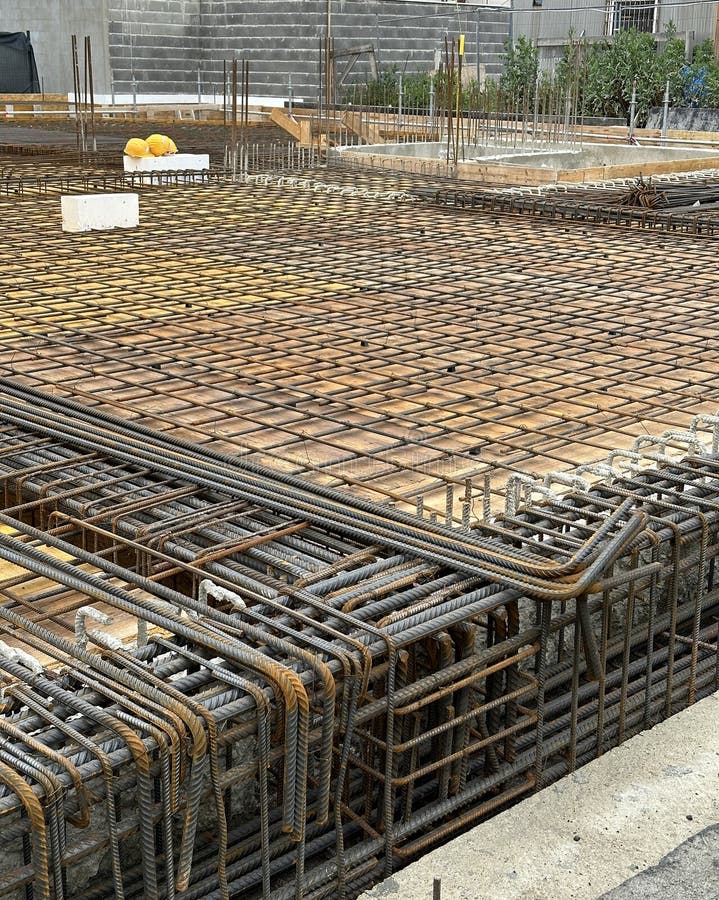 Metal Construction Material at the Foundation of a New Building Stock ...