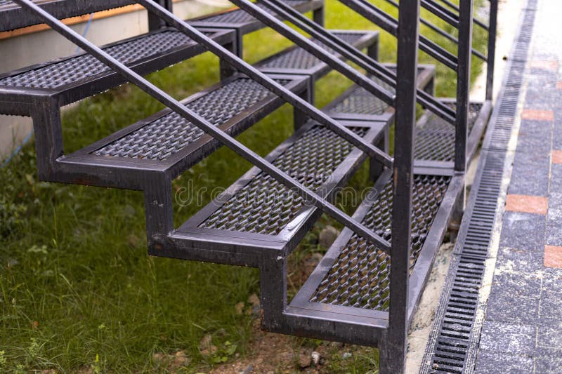 Metal Construction of Outdoor Stairs Stock Photo - Image of stair ...