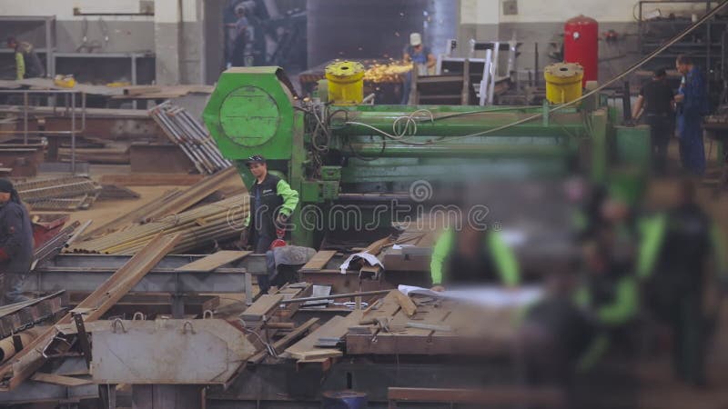 Metal Construction Plant. People Work in a Factory for the Production ...