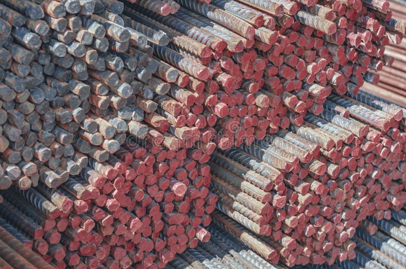 Metal Construction Reinforcement in Stacks at Construction Stock Photo ...