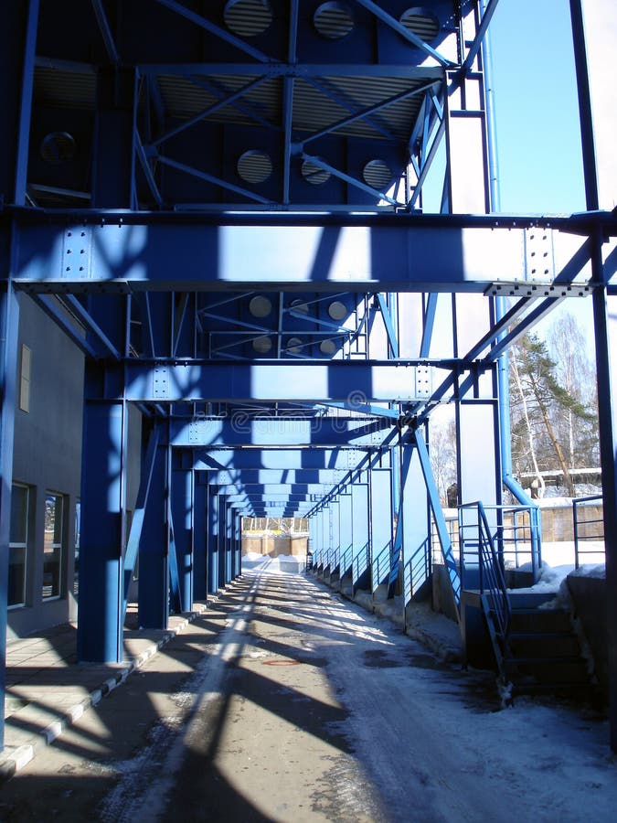 Metal Construction Structures Going into the Distance Stock Image ...