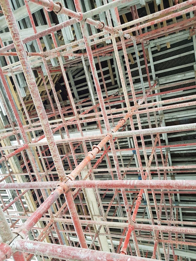Metal Construction. Metal Thick Rods Interconnected in a Network Stock ...