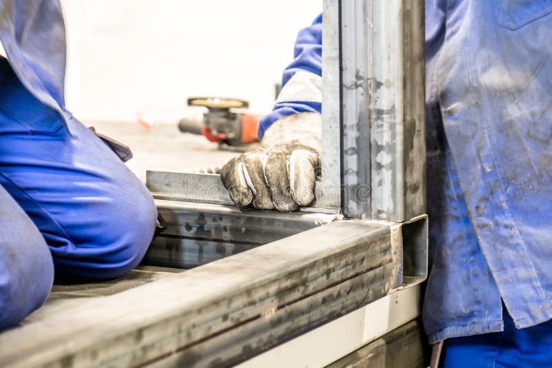 Metal Construction Worker with Blurred Motion Stock Image - Image of ...
