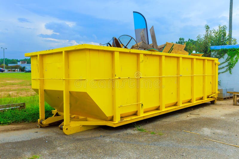 Metal Container Dumpsters for Collection Waste during Construction at a ...