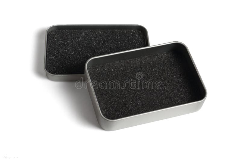 Metal Container with Protective Sponge Stock Photo - Image of rectangle ...