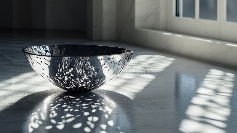 A Metal Container with a Wavy Surface that Reflects Light Stock Image ...