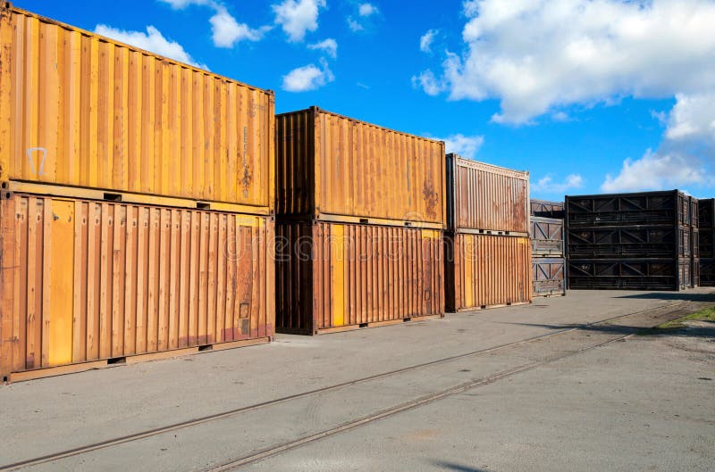 Metal containers stock image. Image of compartment, color - 30629083