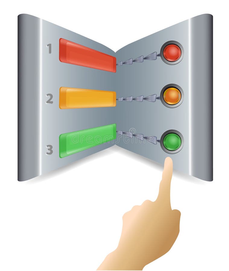 Metal Control Panel with Colored Lights Stock Vector - Illustration of ...