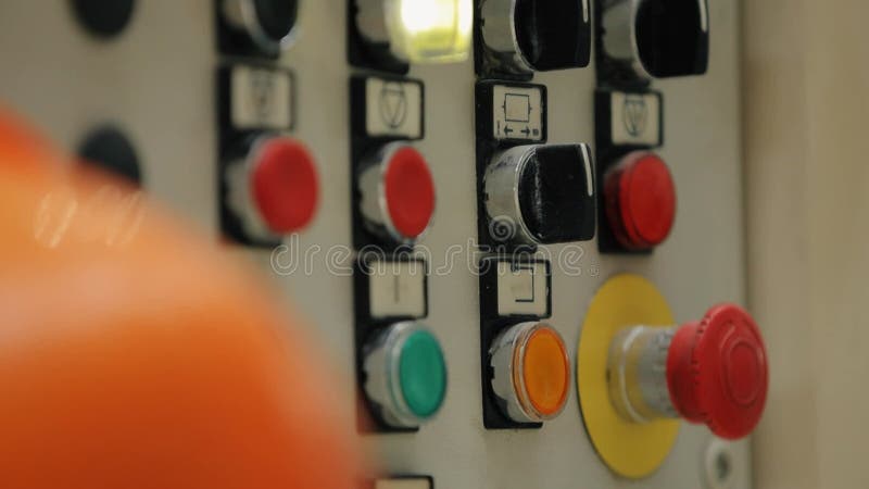 Metal Control Panel with Many Lights Stock Video - Video of engineering ...
