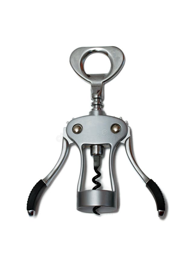 Metal corkscrew isolated stock photo. Image of chrome - 7115774