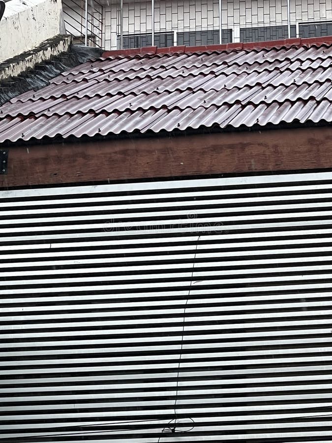 Metal Corrugated Roof of the House, Corrugated Metal Sheet Stock Image ...