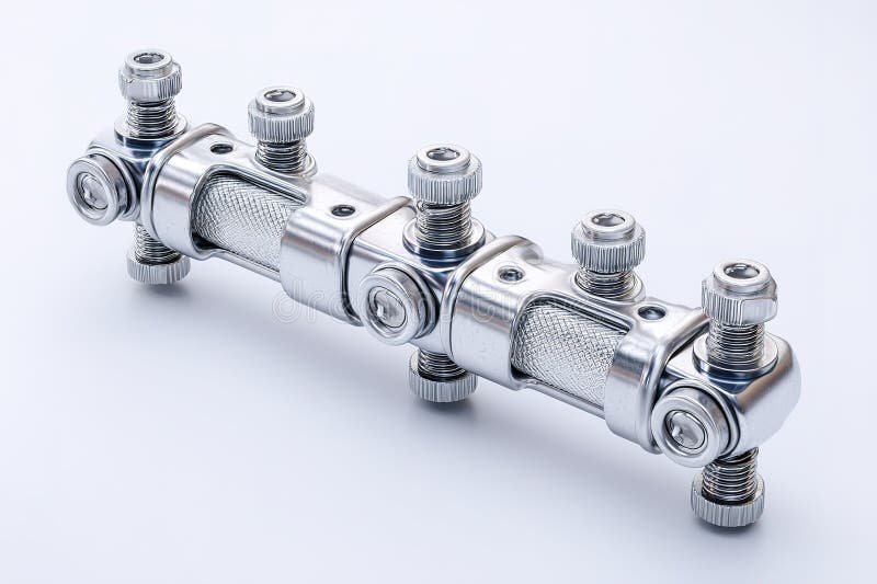 Metal Coupling Component Displayed on a White Background, Showcasing ...