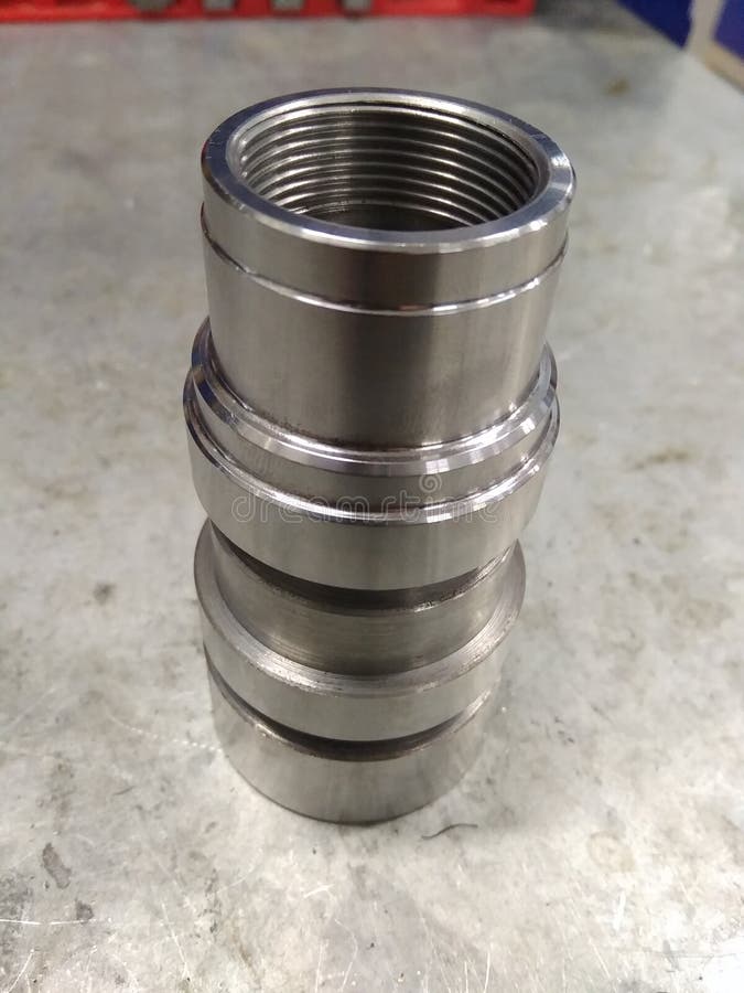 Metal coupling with thread stock photo. Image of iron - 199995466