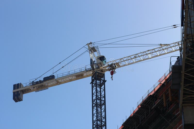 Metal Crane with Long Rods Reaching Up in the Sky Stock Photo - Image ...
