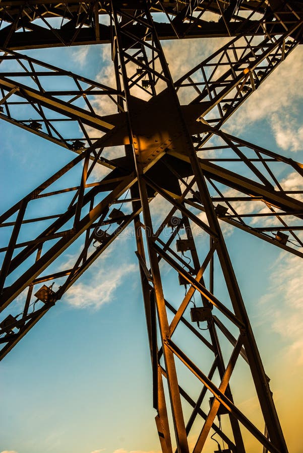 Metal Cross on the Eiffel Tower with Blue Sky. Stock Photo - Image of ...