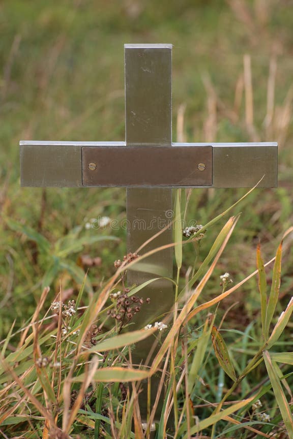 Metal Cross with Empty Space for an Inscription Stock Image - Image of ...