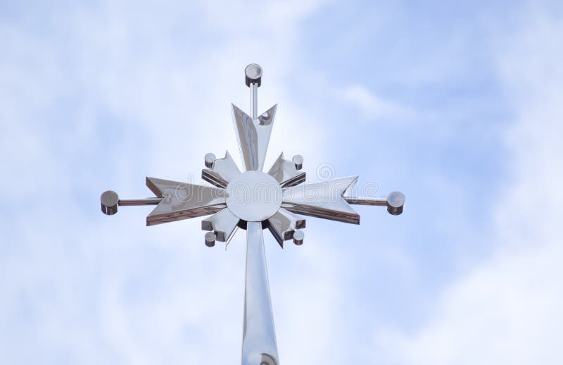 Metal cross stock photo. Image of symbol, chrome, crucifix - 42294590