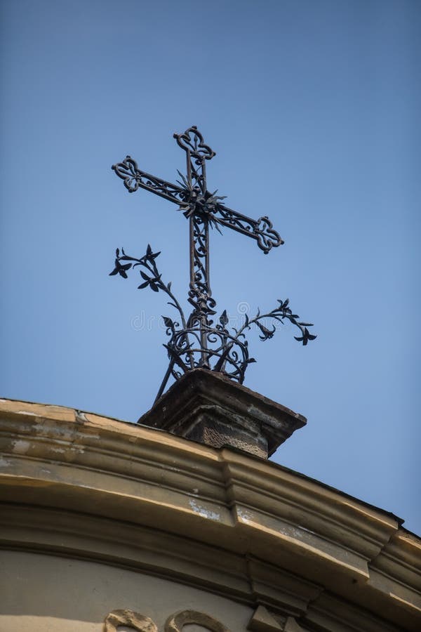 Metal Cross on Top of a Church Stock Photo - Image of cross, metal ...