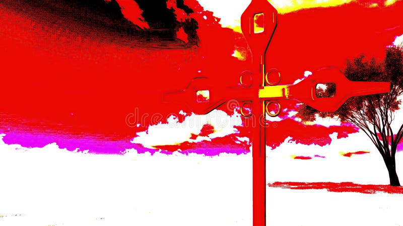 Metal Cross with Tree in Background Stock Illustration - Illustration ...