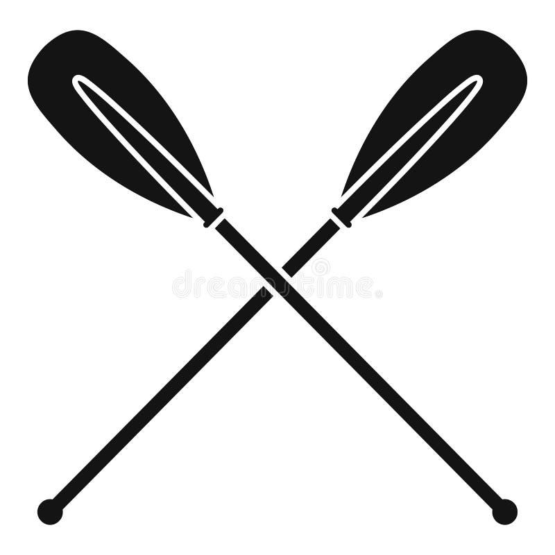 Metal Crossed Oars Icon, Simple Style Stock Vector - Illustration of ...
