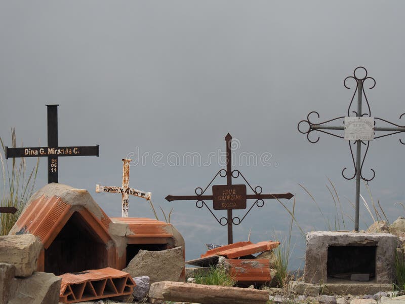 Metal Crosses in the Old Abandoned Cemetery Stock Image - Image of ...