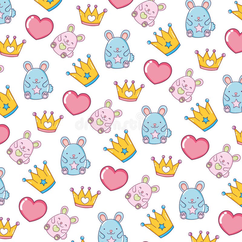 Metal Crown with Heart and Mice Background Stock Vector - Illustration ...